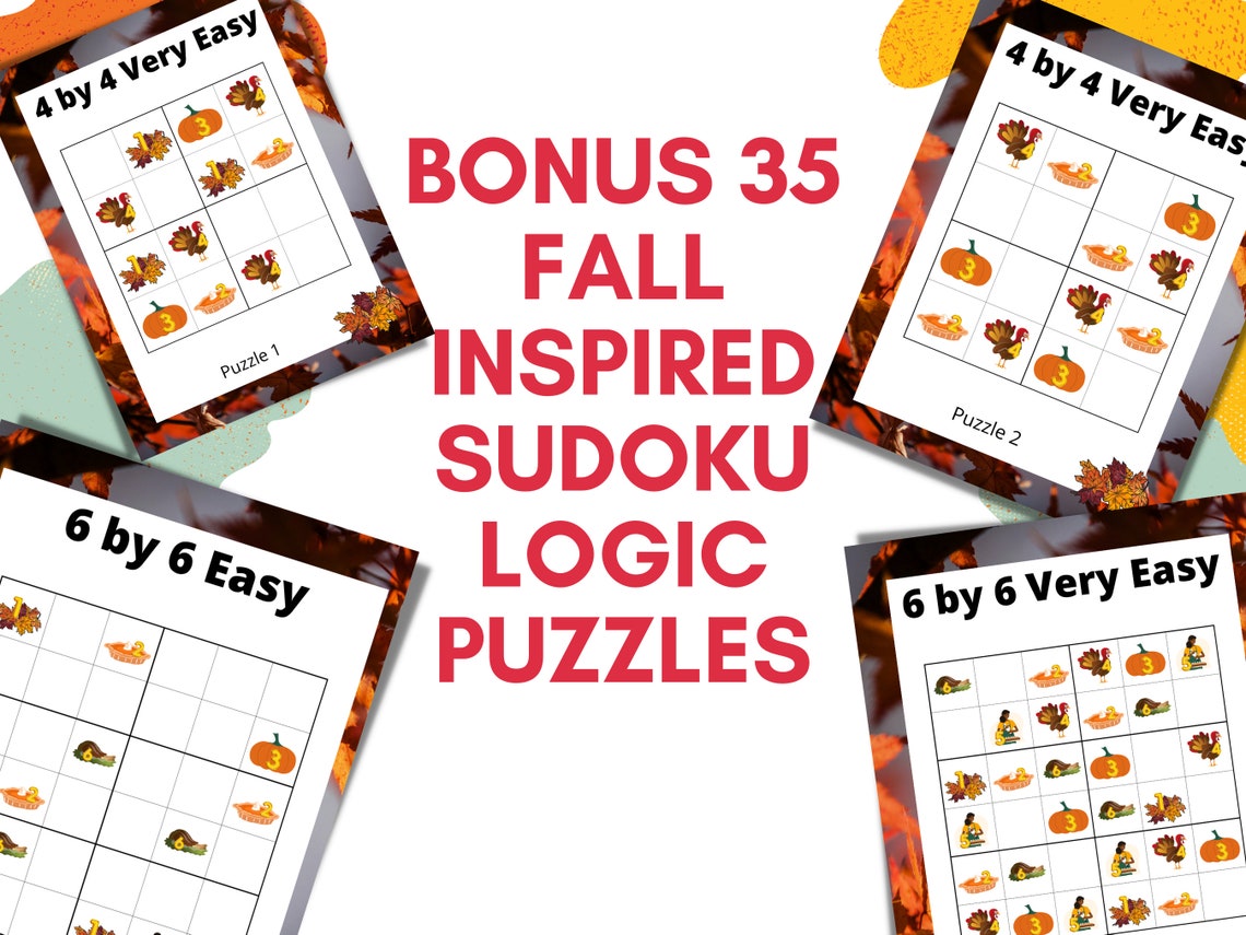Fall Travel Activity Pack Plus Bonus Sudoku Puzzles for Kids and ...