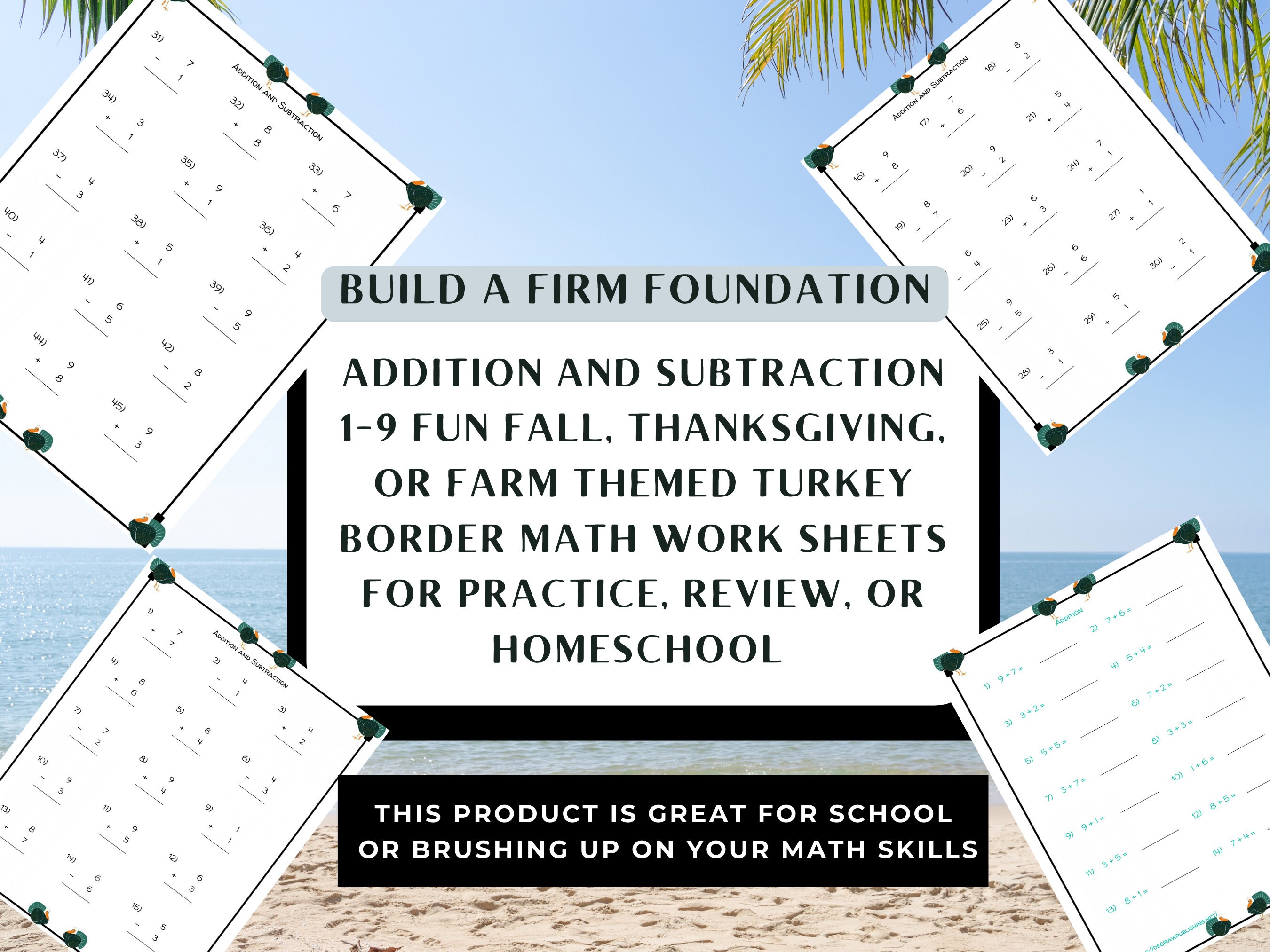 Addition and Subtraction Numbers 1-9 Fall, Thanksgiving, or Farm Themed ...