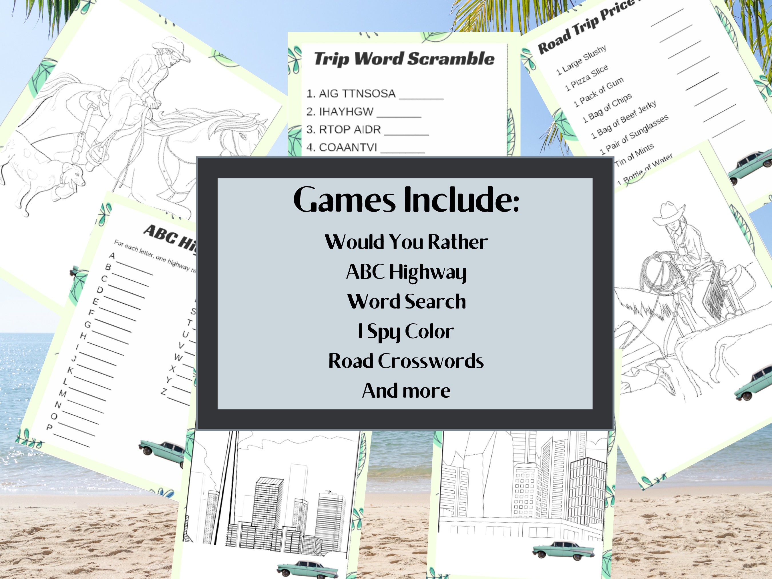On-the-go Road Trip Activity Pack| Road Trip Games for Kids| Activity ...