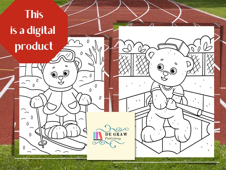 Teddy Bears in Sports Printable Coloring Pack for Kids and Adults ...