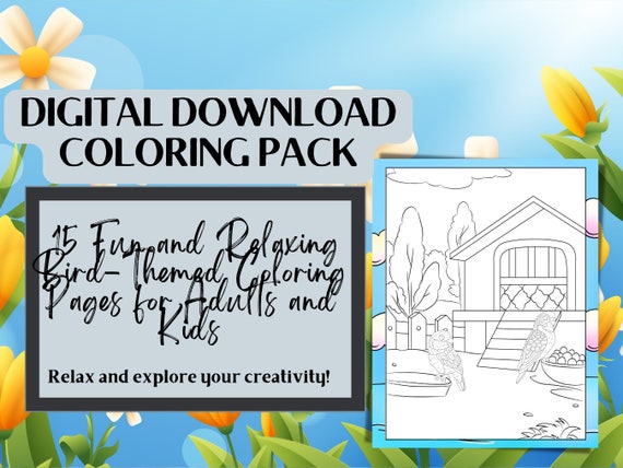 15 Fun and Relaxing Bird-themed Coloring Pages for Adults and - Etsy