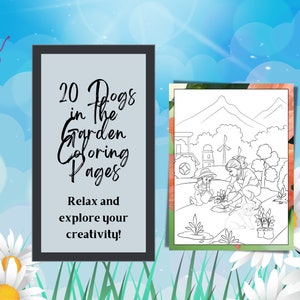 20 Dogs in the Garden Coloring Pages, Nature-themed Coloring Pages ...