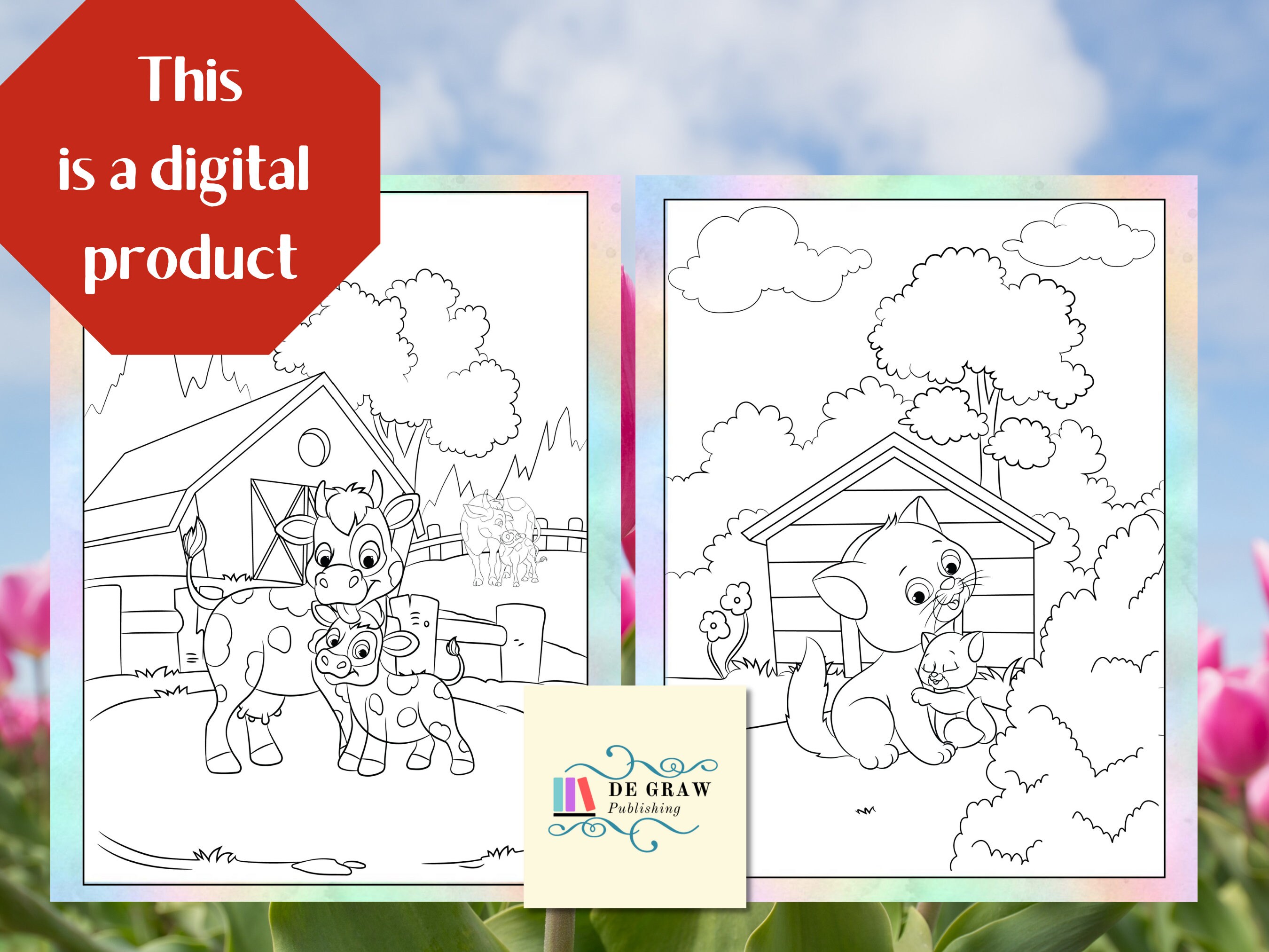 50 Fun and Relaxing Mother and Baby Animals Coloring Pages, Mom and Me ...