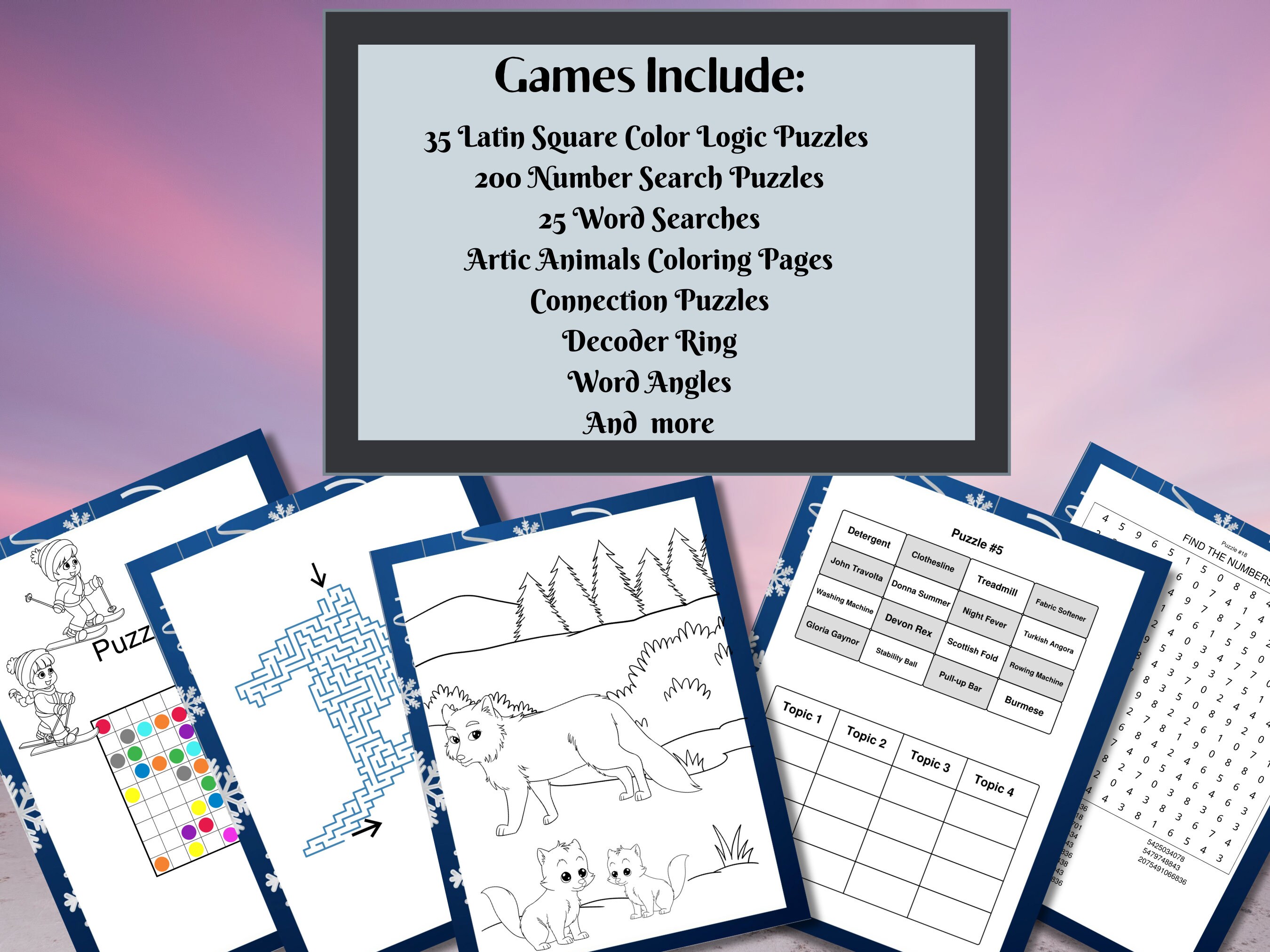 Word and Number Logic Games and More Brain Games Digital Download ...