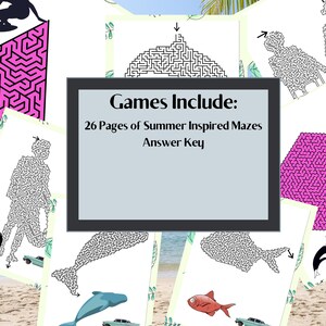 On the Go Summer Fun Mazes for Kids and Adults: Instant Digital ...