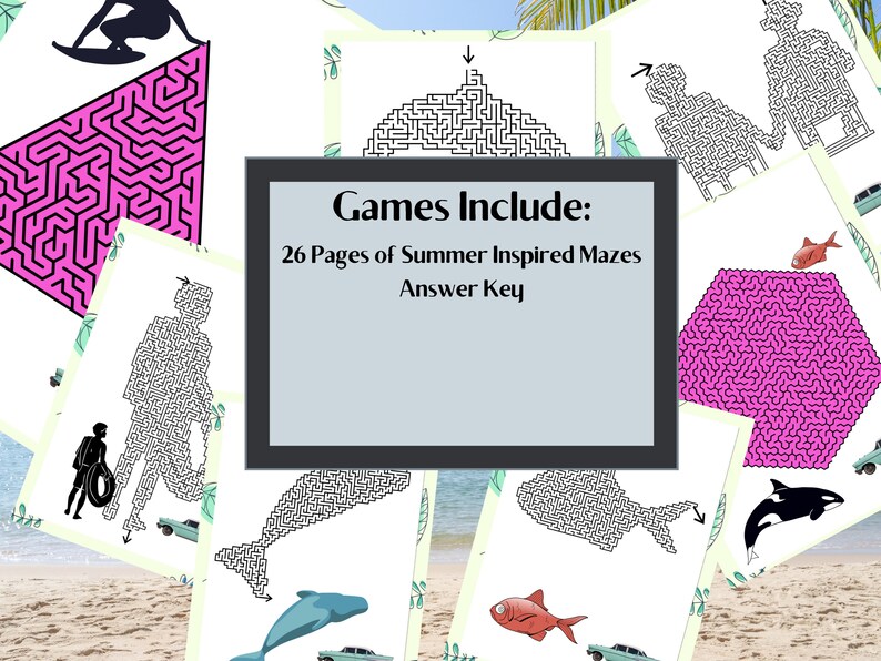 On the Go Summer Fun Mazes for Kids and Adults: Instant Digital ...