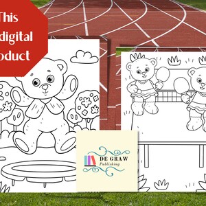 Teddy Bears Dressed for Sports Digital Download Coloring Pack for ...