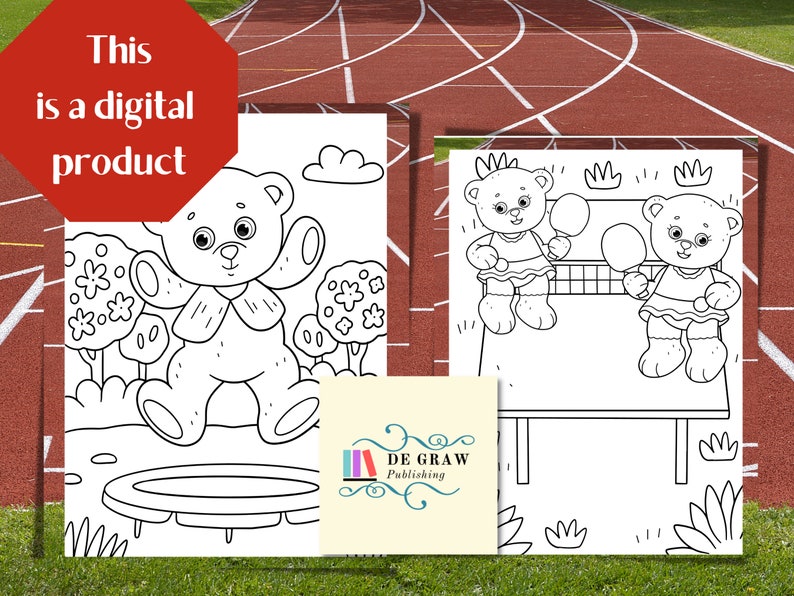 Teddy Bears in Sports Printable Coloring Pack for Kids and Adults ...