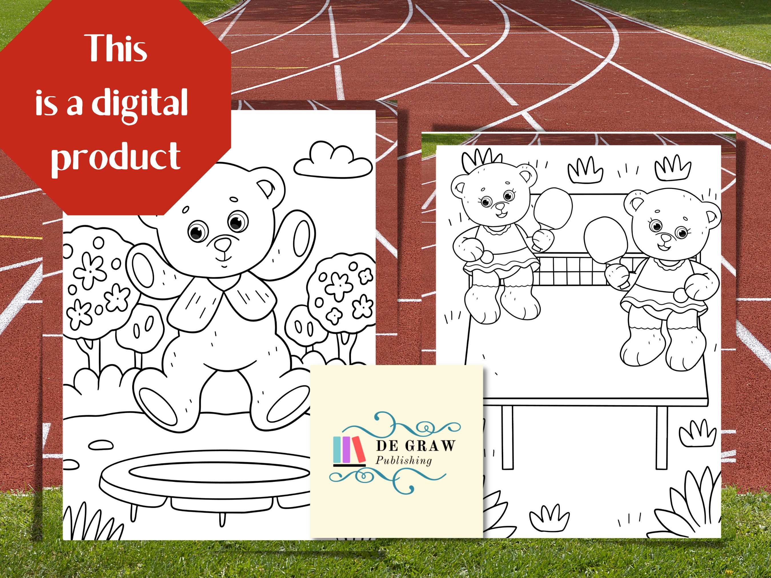 Teddy Bears Dressed for Sports Digital Download Coloring Pack for ...