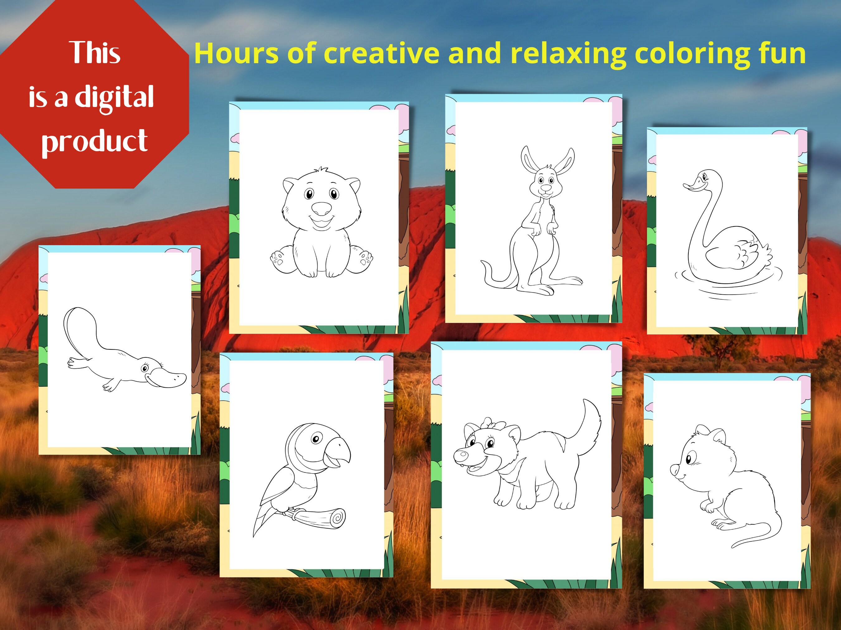 Fun Australian Coloring, Do-to-dot, and More Printable Digital Download ...