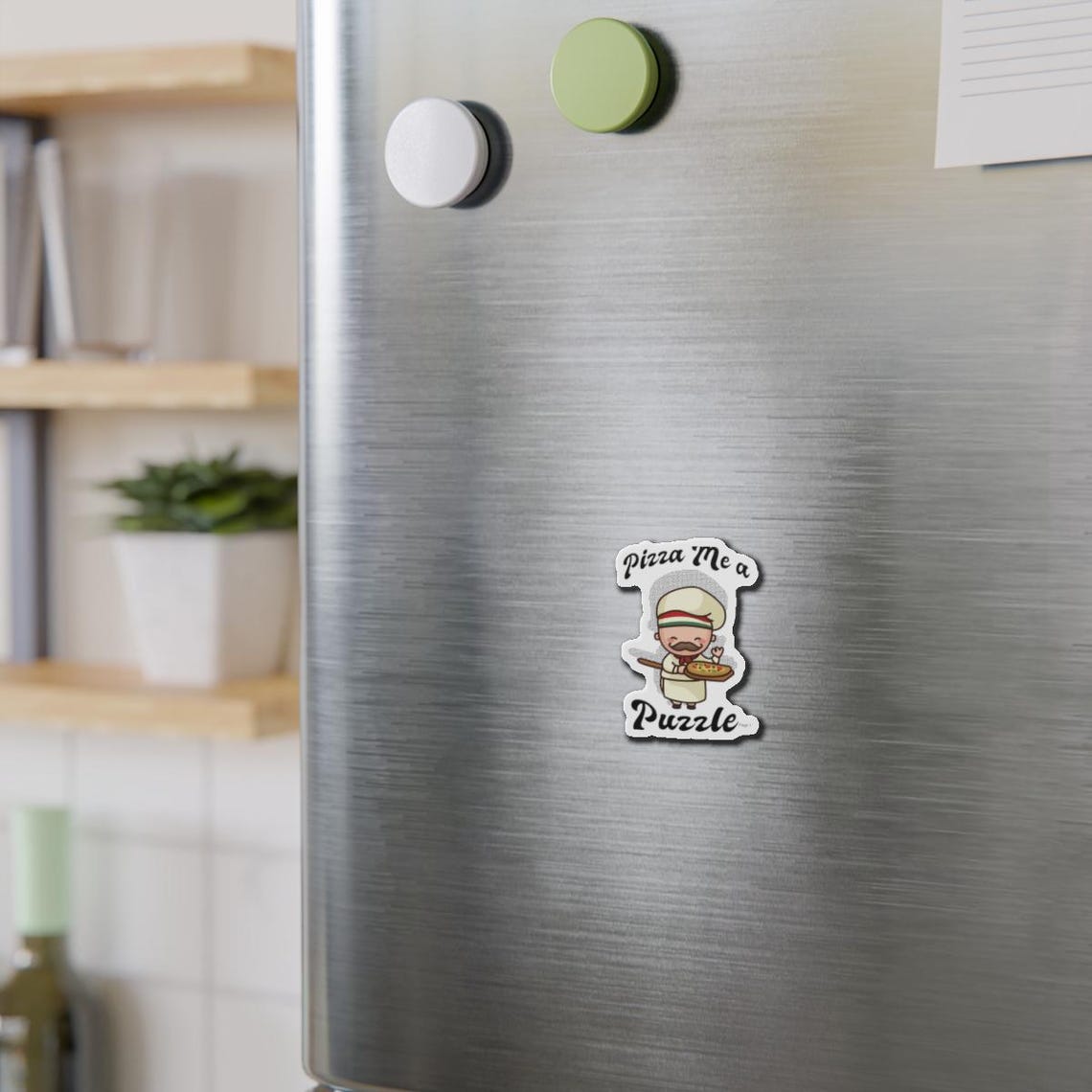 Cute Pizza Chef Die-cut Magnet, Kitchen Decor, Gift for Foodies ...