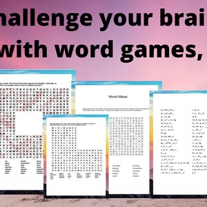 Word Games, Mazes, and More Printable Mind Games Activity Pack, Sudoku ...