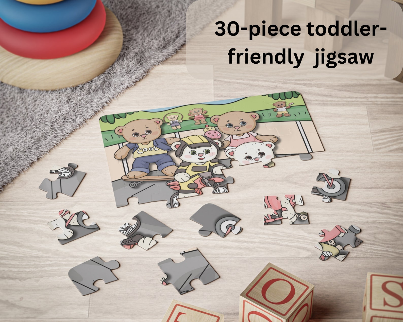Teddy Bears at Play Kids' 30-piece Puzzle, Toddler Friendly Educational ...