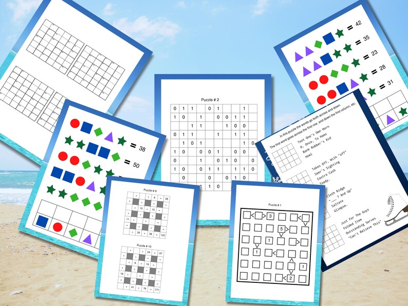 Number Fun Logic Puzzles and Brain Games Digital Download Activity Pack ...