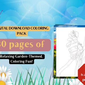 25 Relaxing in the Garden Digital Download Coloring Pages for Kids and ...