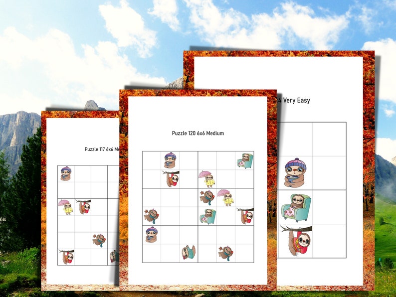 Cute Fall Sloth Coloring Pages, Stickers, Mazes, Sudoku Logic Puzzles ...