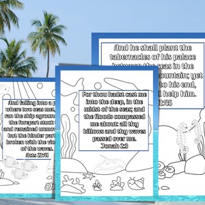 25 Sea Themed Bible Verse Printable Scripture Coloring Pages and 5 ...