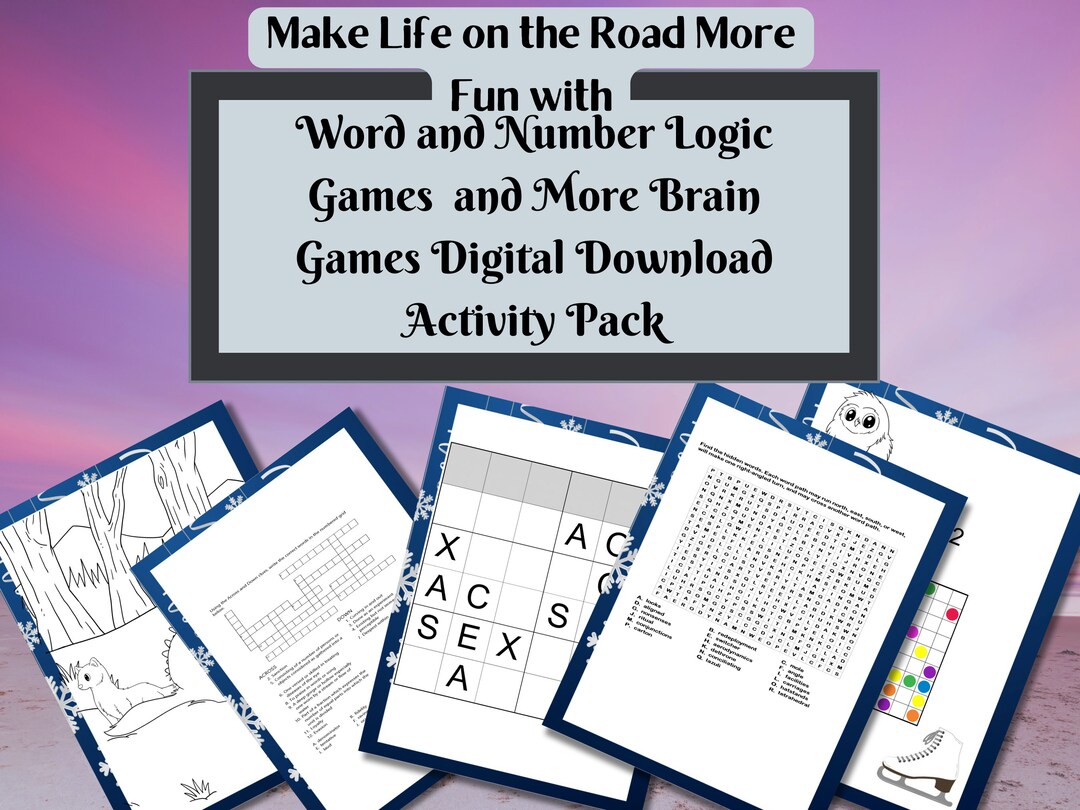 Word and Number Logic Games and More Brain Games Digital Download ...