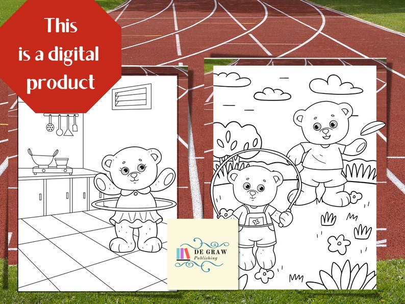 Teddy Bears in Sports Printable Coloring Pack for Kids and Adults ...