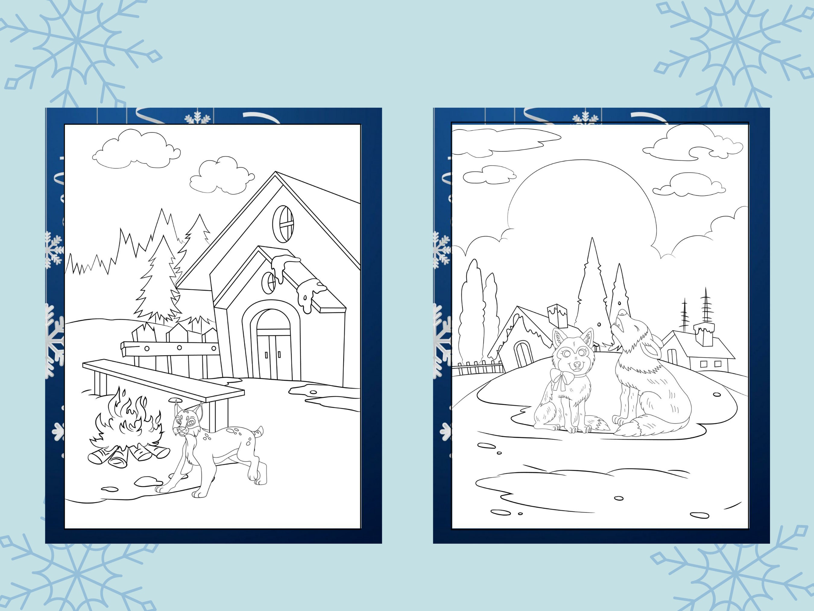 10 Fun and Relaxing Wintertime Fun Digital Coloring Pages for Kids and ...