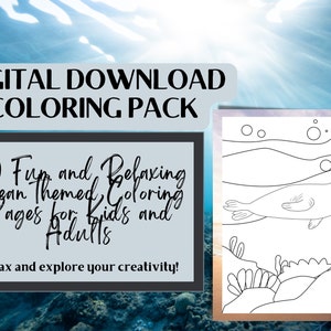 30 Fun and Relaxing Ocean Themed Coloring Pages for Kids and Adults - Etsy