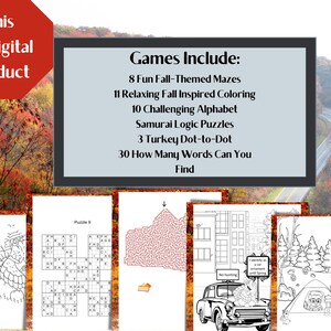 Autumn Coloring Pages, Mazes, How Many Words Can You Find, Sudoku Logic ...