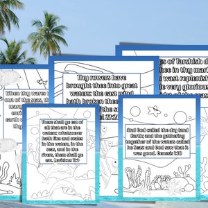 25 Sea Themed Bible Verse Printable Scripture Coloring Pages and 5 ...