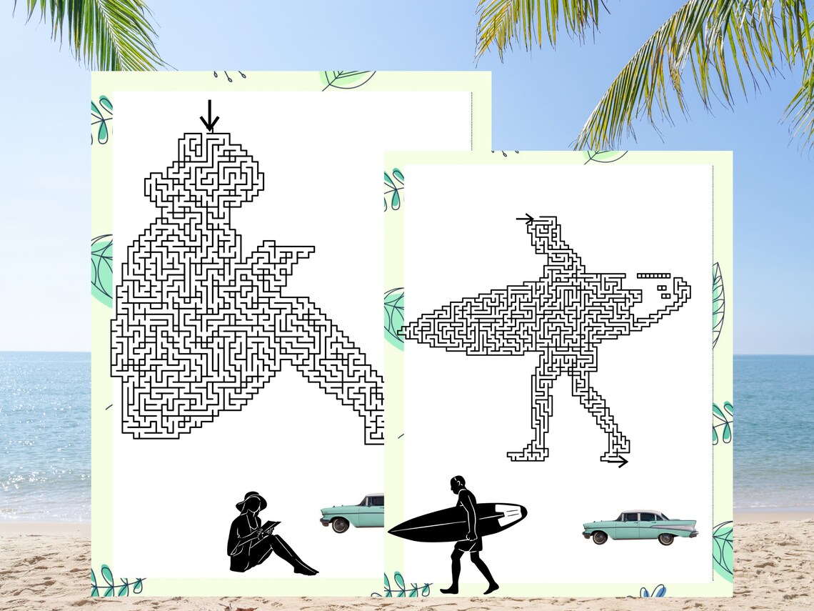 On the Go Summer Fun Mazes for Kids and Adults: Instant Digital ...