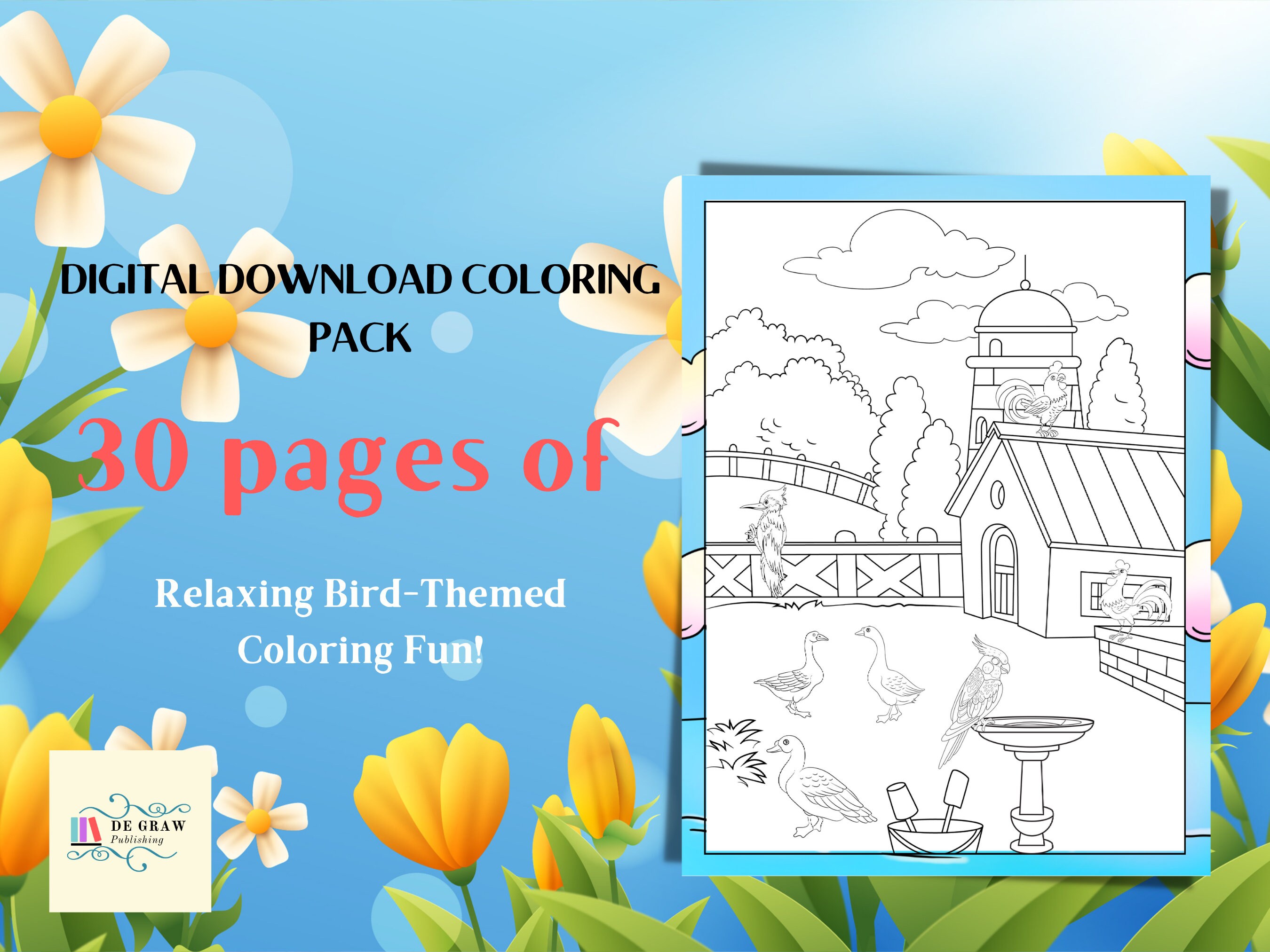 15 Fun and Relaxing Bird-themed Coloring Pages for Adults and Kids ...
