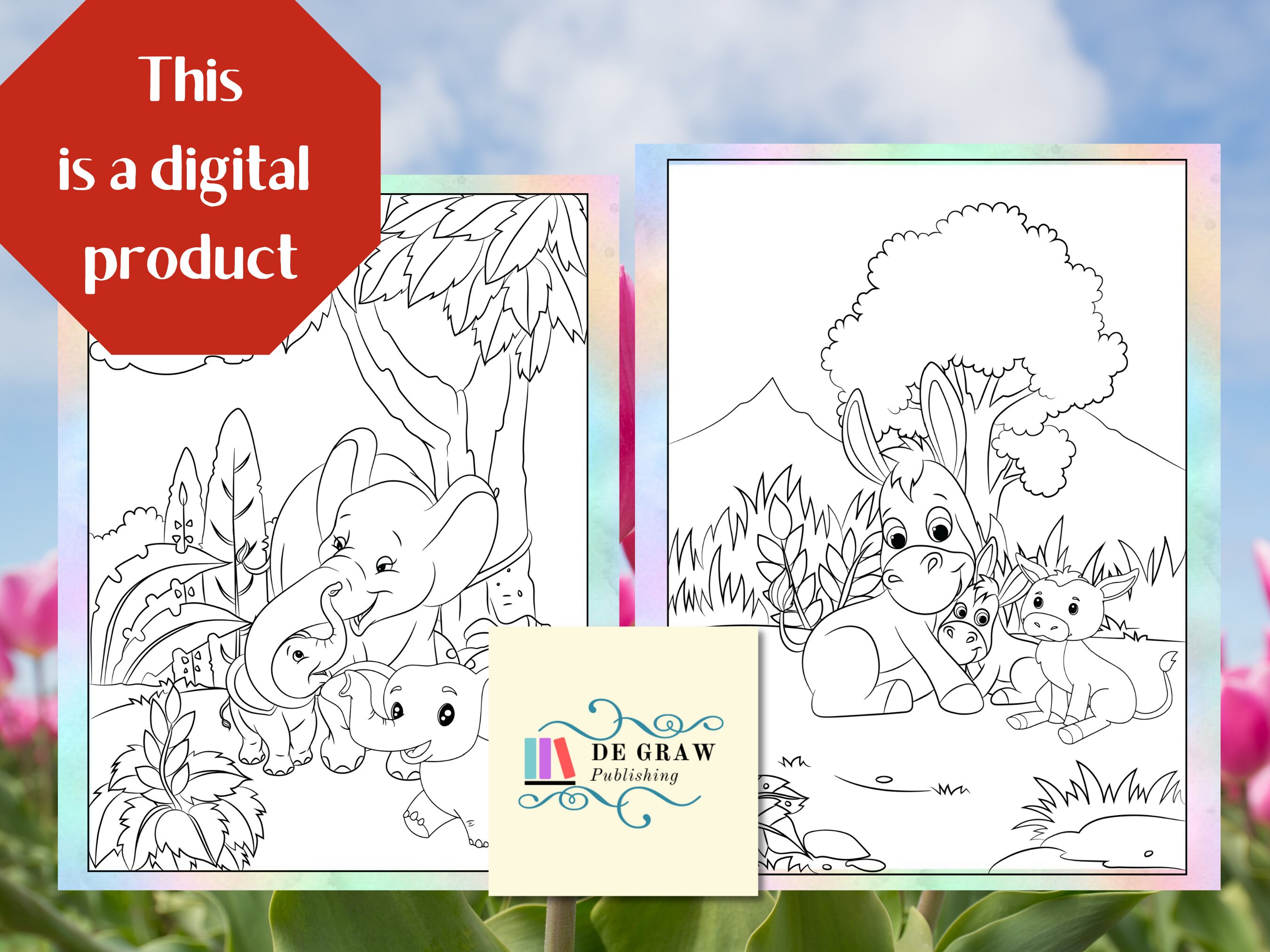 50 Fun and Relaxing Mother and Baby Animals Coloring Pages, Mom and Me ...