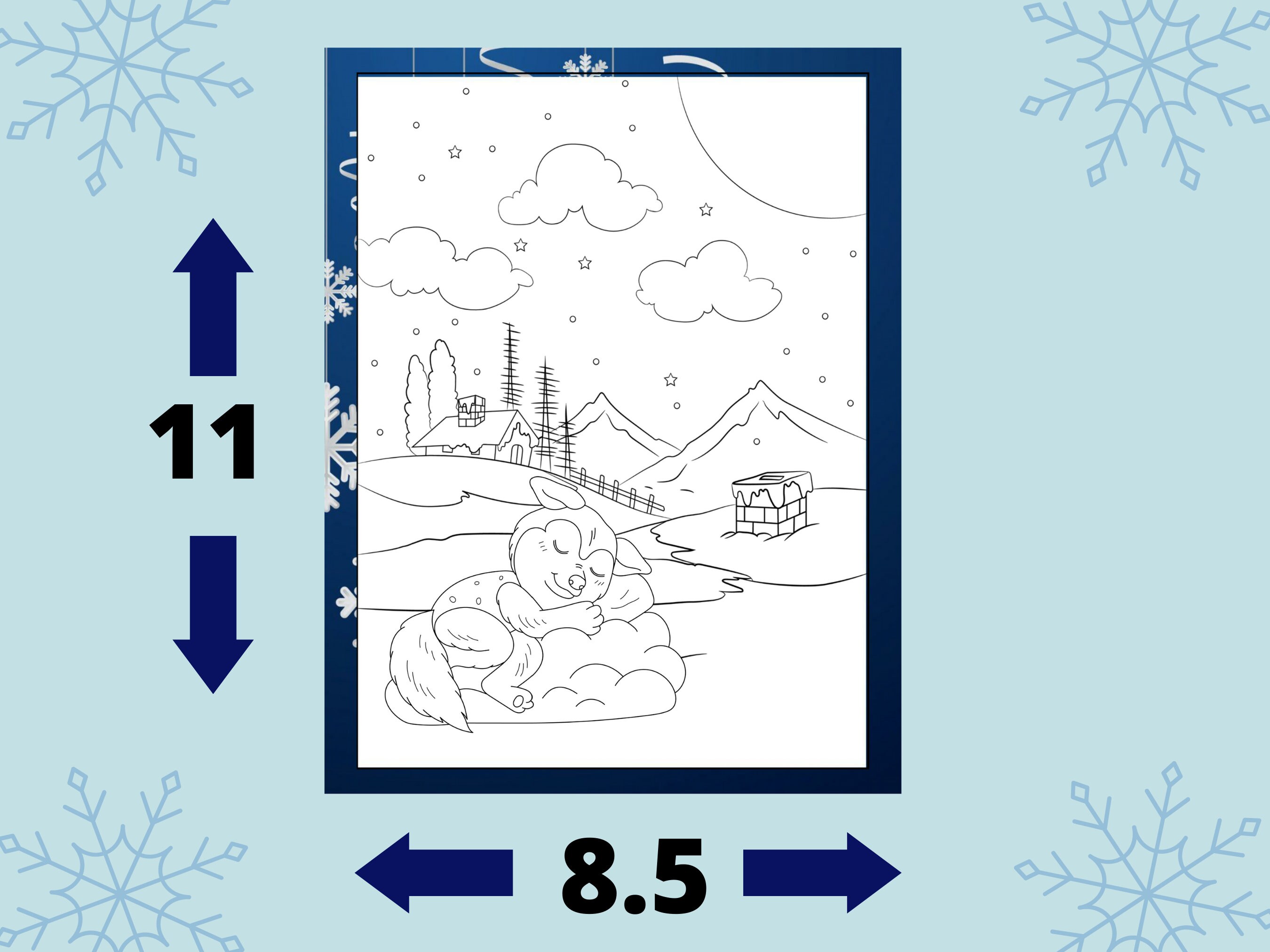 10 Fun and Relaxing Wintertime Fun Digital Coloring Pages for - Etsy