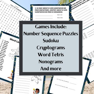 On the Go Logic Puzzles Printable Activity Pack| Sudoku| Number Puzzles ...