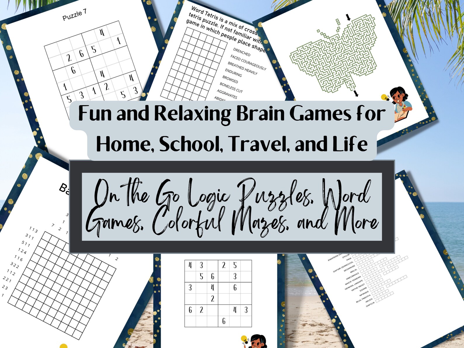 On the Go Logic Puzzles, Word Games, Colorful Mazes, and More| Easy ...