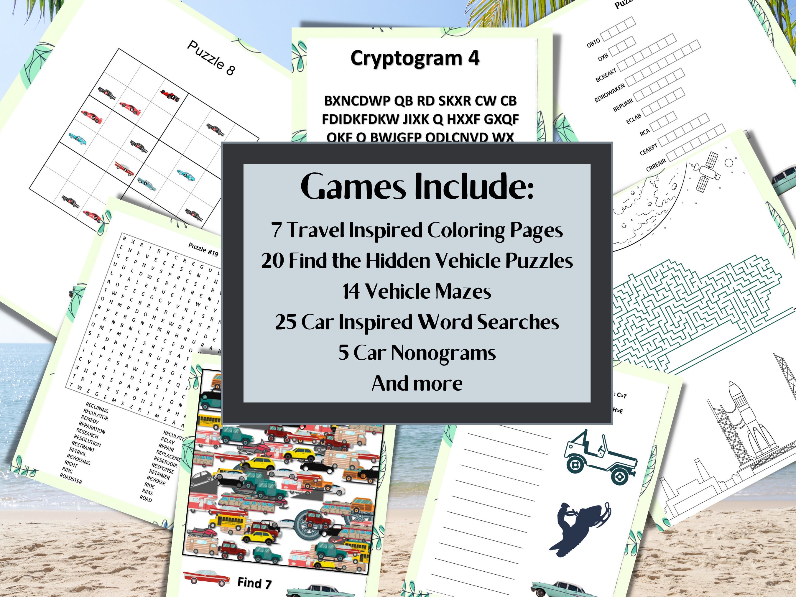 On the Go Car Themed Digital Download Activity Pack: an Exciting ...