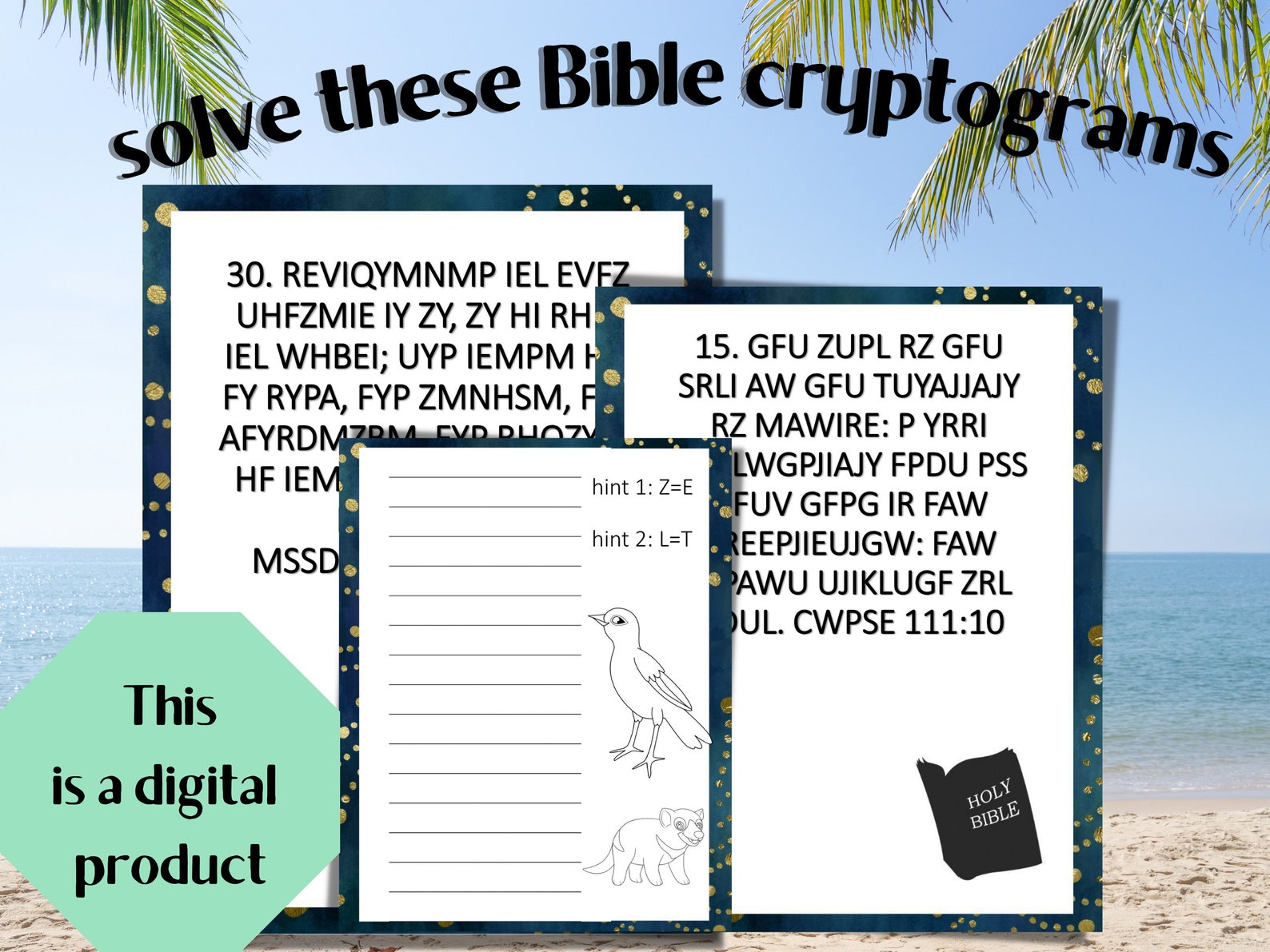 Wisdom Bible Verse Quotes Cryptogram Printable Religious Activity Pack ...