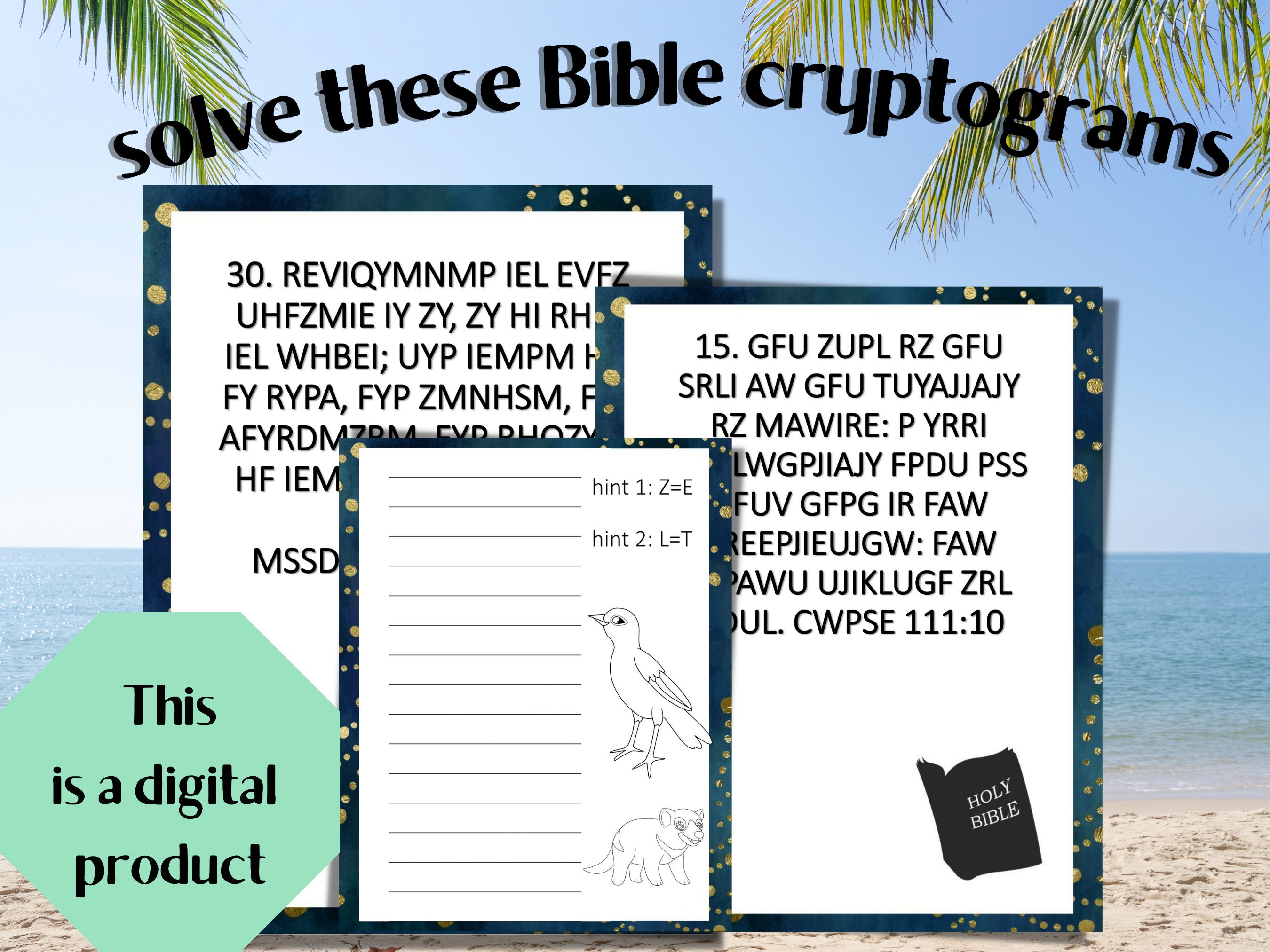 Wisdom Bible Verse Quotes Cryptogram Printable Religious Activity Pack ...