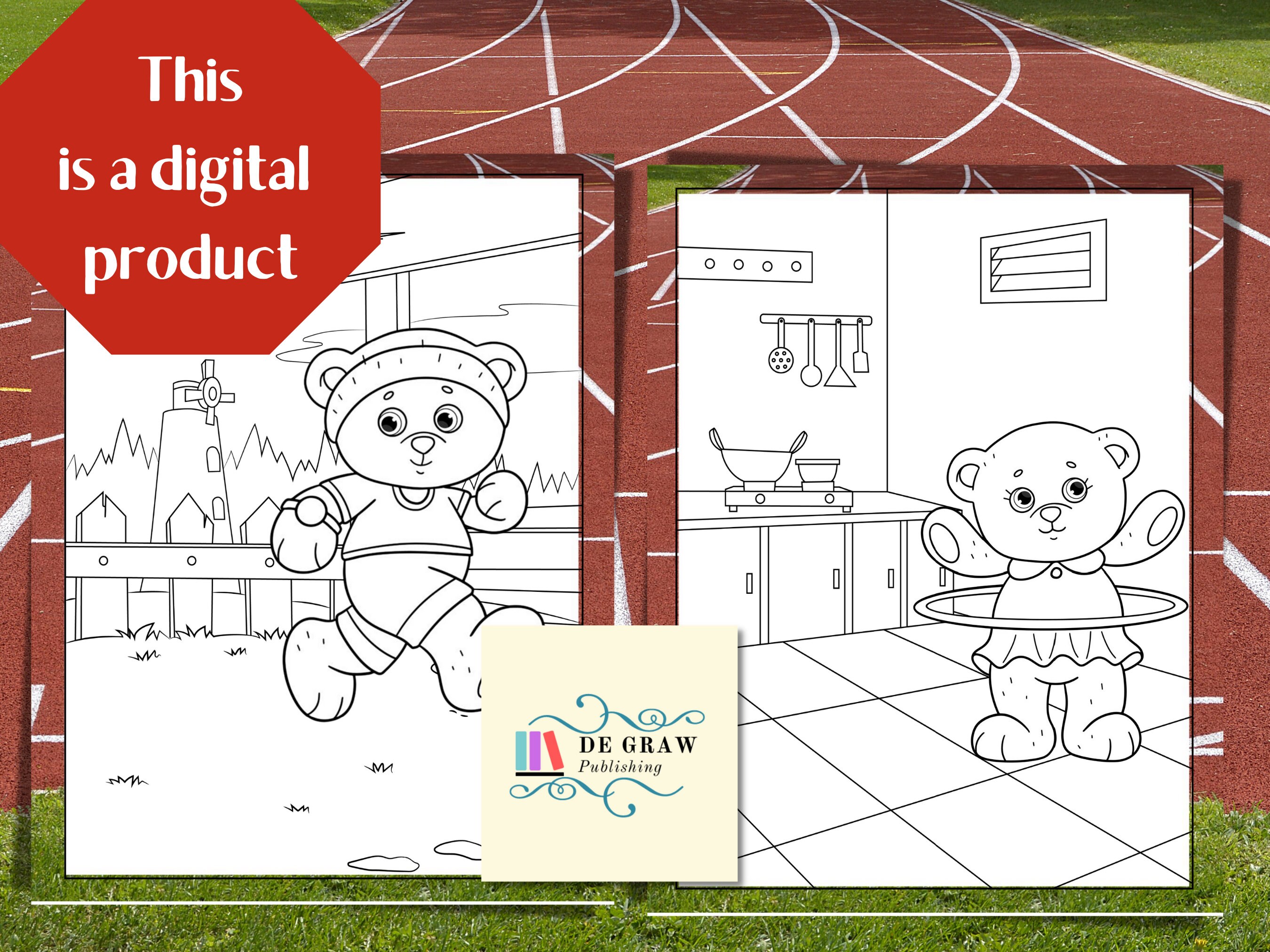 Teddy Bears Dressed for Sports Digital Download Coloring Pack for ...