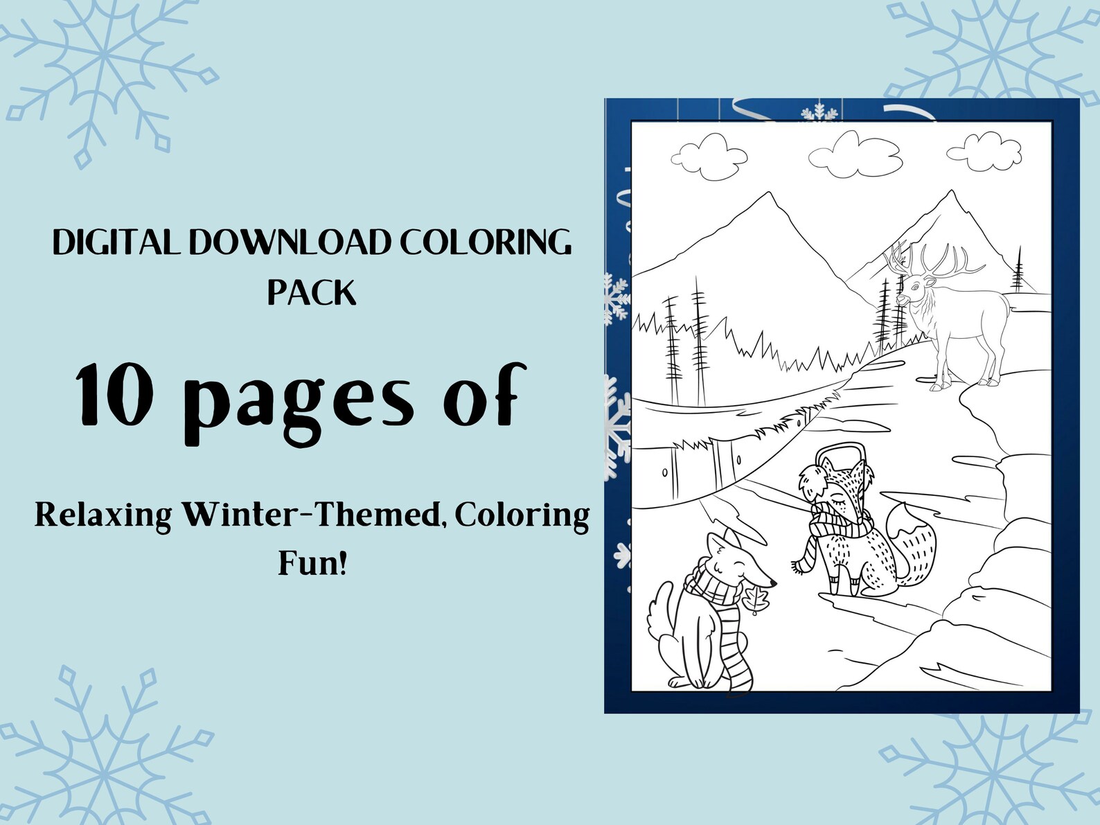 10 Fun and Relaxing Wintertime Fun Digital Coloring Pages for Kids and ...