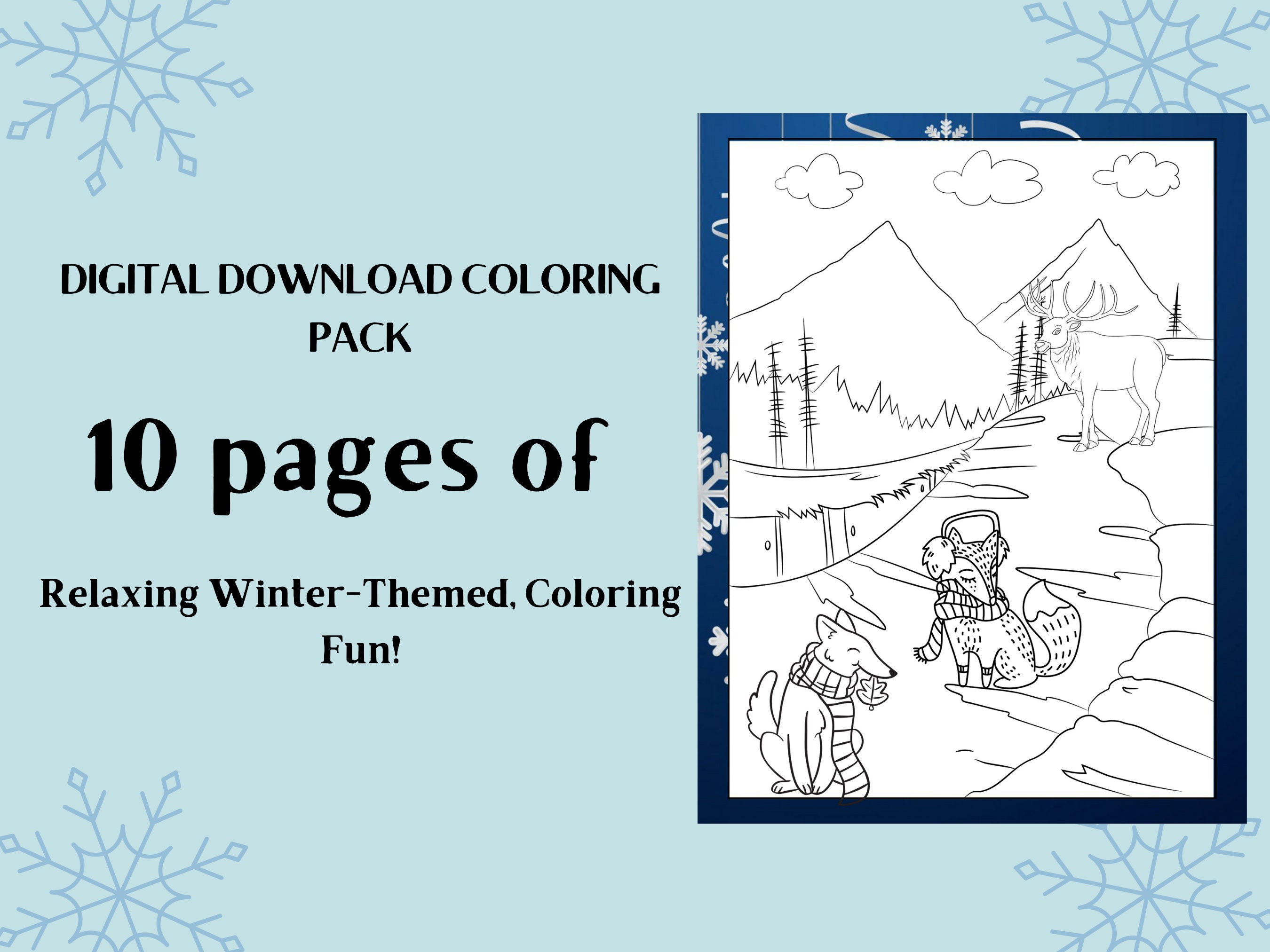 10 Fun and Relaxing Wintertime Fun Digital Coloring Pages for Kids and ...