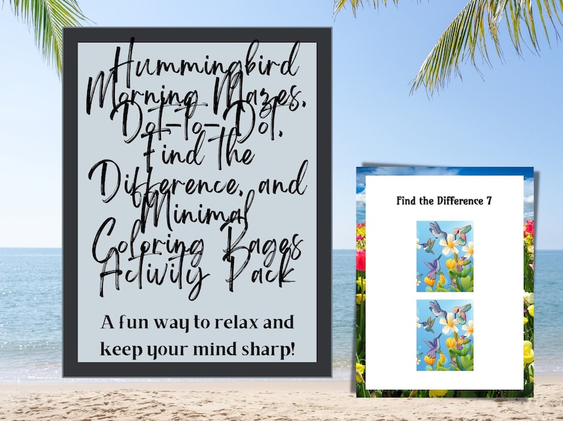 Hummingbird Morning Mazes, Dot-to-dot, Find the Difference, and Minimal ...