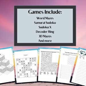Word Games, Mazes, and More Printable Mind Games Activity Pack, Sudoku ...
