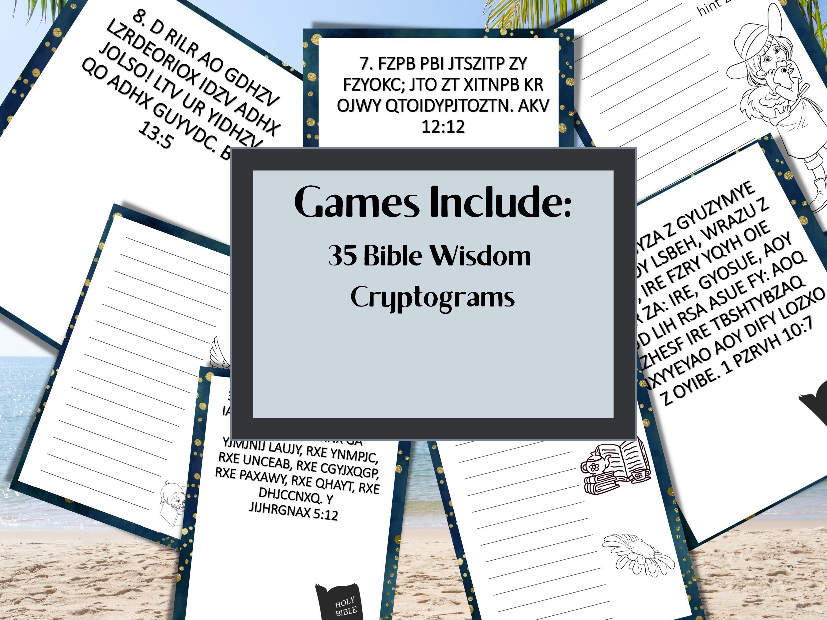 Wisdom Bible Verse Quotes Cryptogram Printable Religious Activity Pack ...