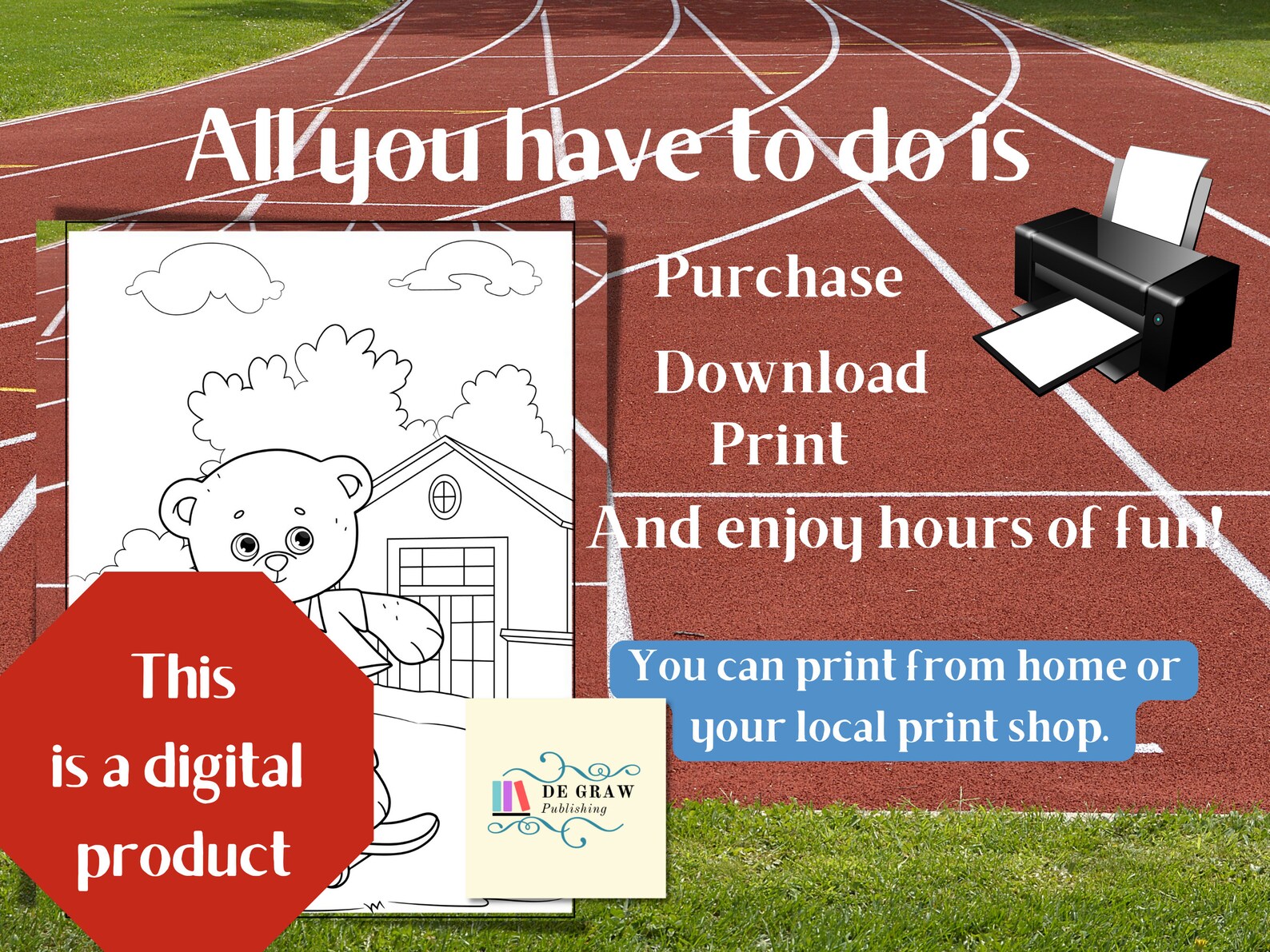 Teddy Bears Dressed for Sports Digital Download Coloring Pack for ...