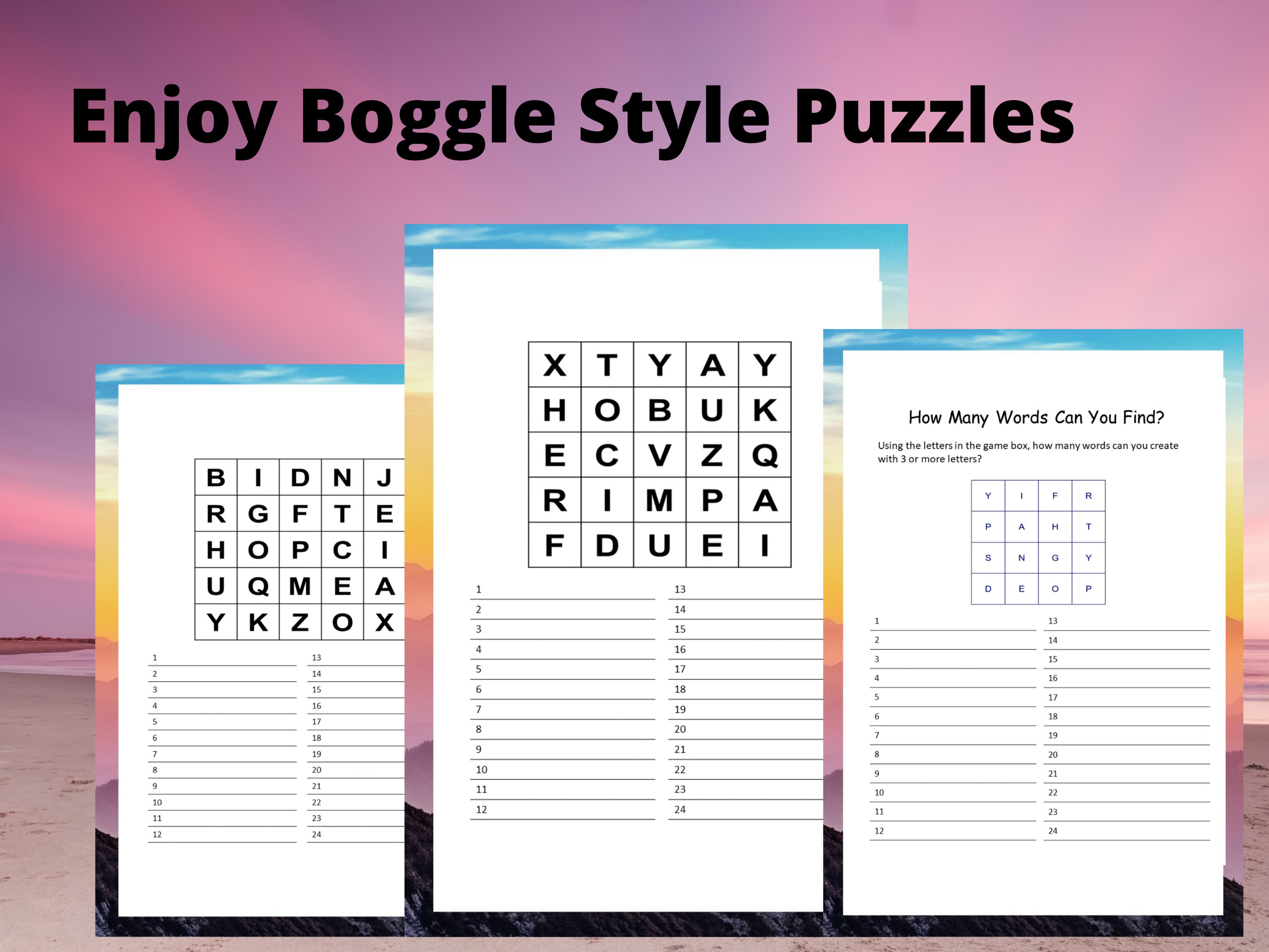 Fun Word Games Digital Download Activity Pack, Word Search Puzzles ...