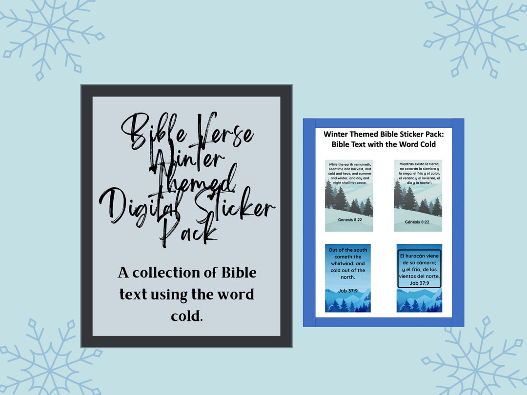 Bible Verse Winter Themed Digital Sticker Pack| Christian Stickers ...