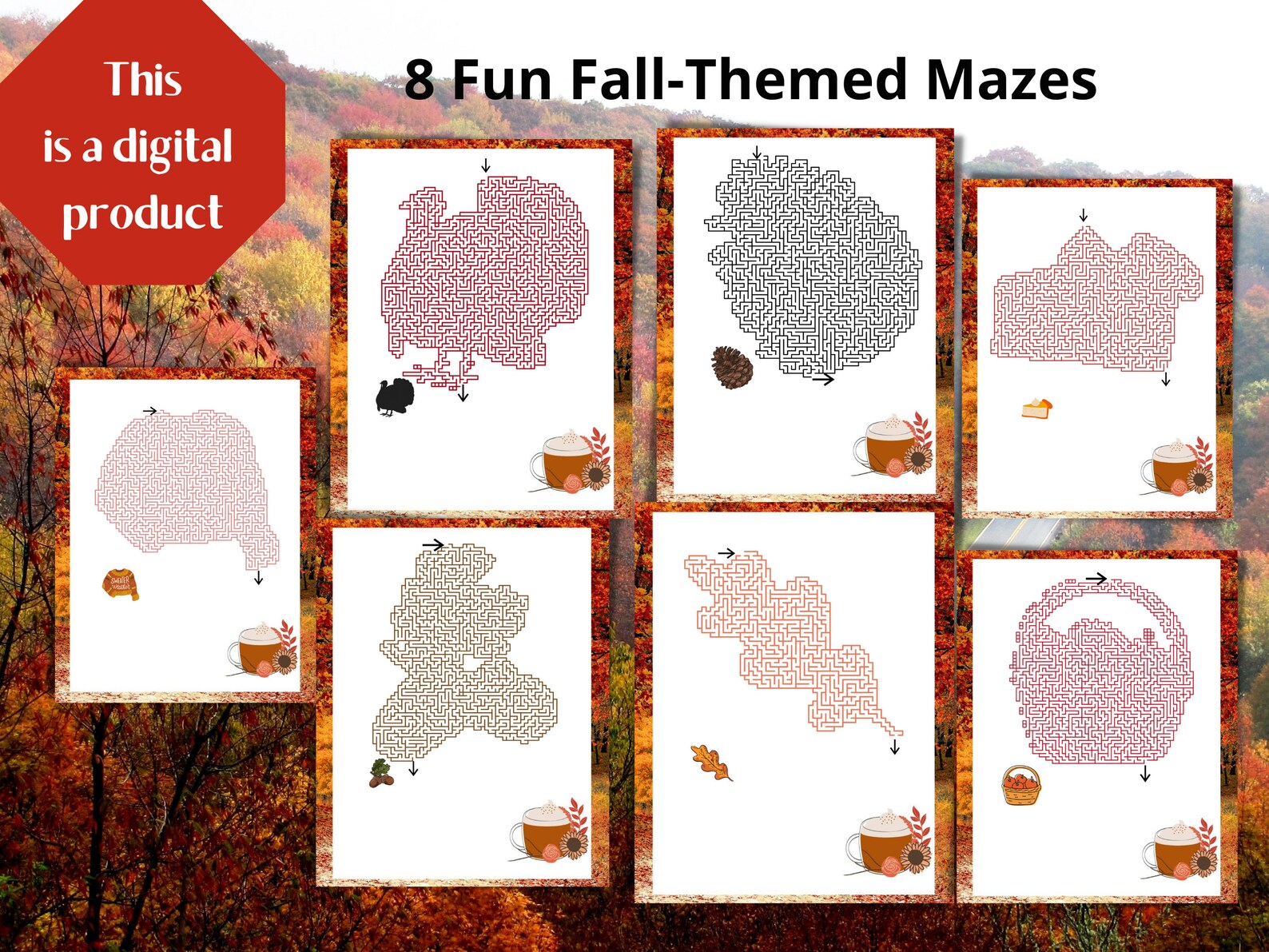 Autumn Coloring Pages, Mazes, How Many Words Can You Find, Sudoku Logic ...