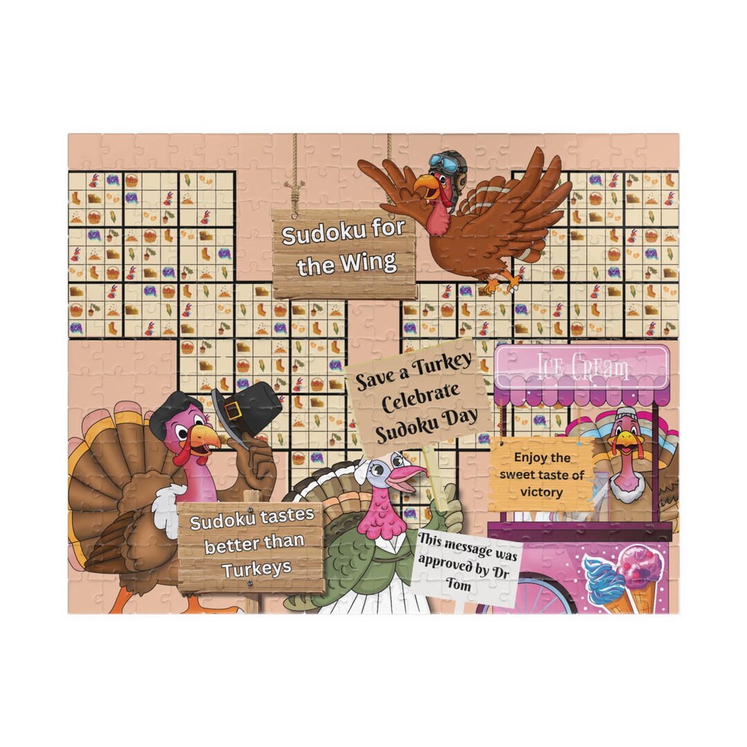 Thanksgiving Sudoku Puzzle, Fun Family Game, Turkey Day Activity ...