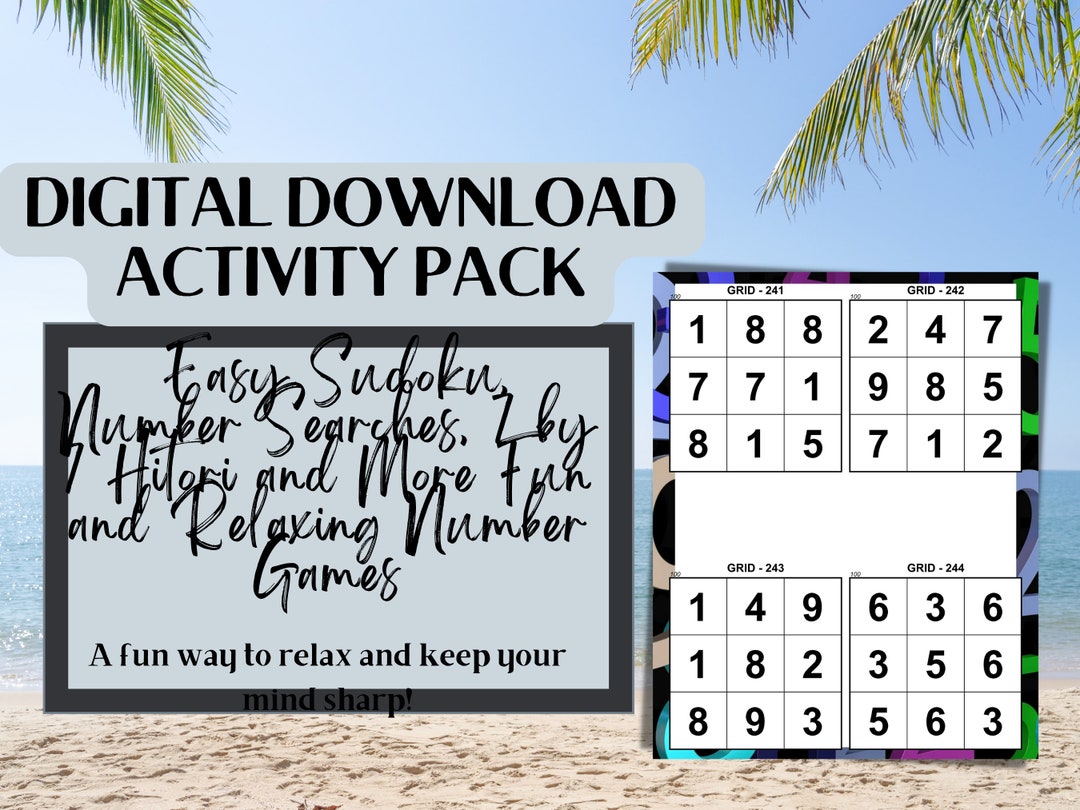 Easy Sudoku, Number Searches, 7 by 7 Hitori and More Fun and Relaxing ...