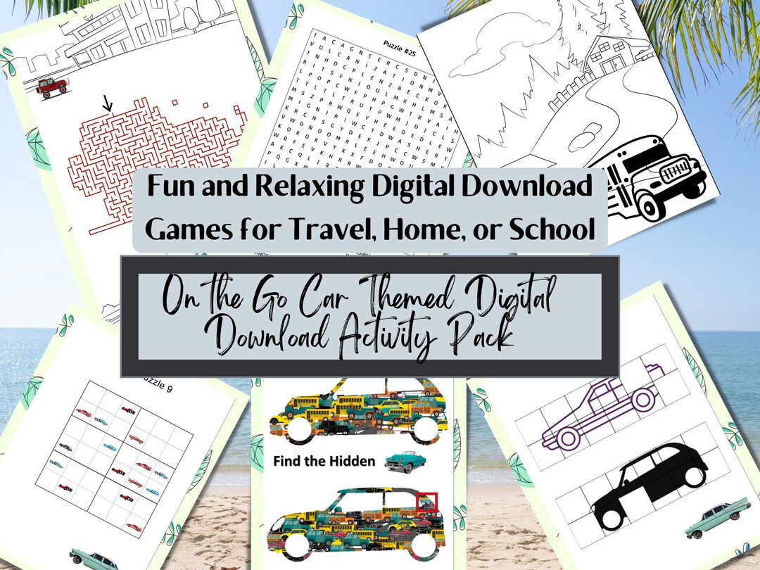 On the Go Car Themed Digital Download Activity Pack: an Exciting ...