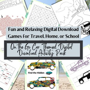 On the Go Car Themed Digital Download Activity Pack: an Exciting ...
